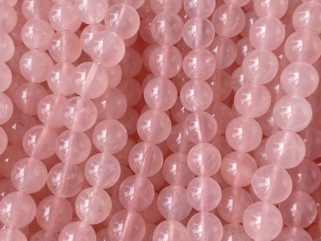 15" AA Natural Rose Quartz 4mm/6mm/8mm/10mm Round Beads, Pink Gemstone ...