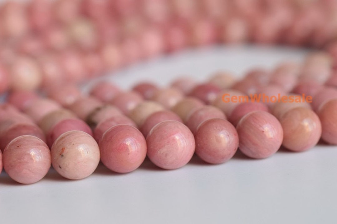 15.5“ Rhodonite 4mm/6mm Round Beads, Red Semi-precious Stone,rhodonite ...