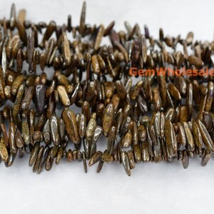 15.5" Bronzite Tooth Chips 12~20mm, High Quality Brown Color Gemstone ...