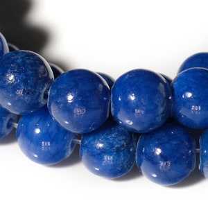 15.5" Dyed Dark Blue Jade 6mm/8mm/10mm/12mm Round Beads, Dark Blue ...