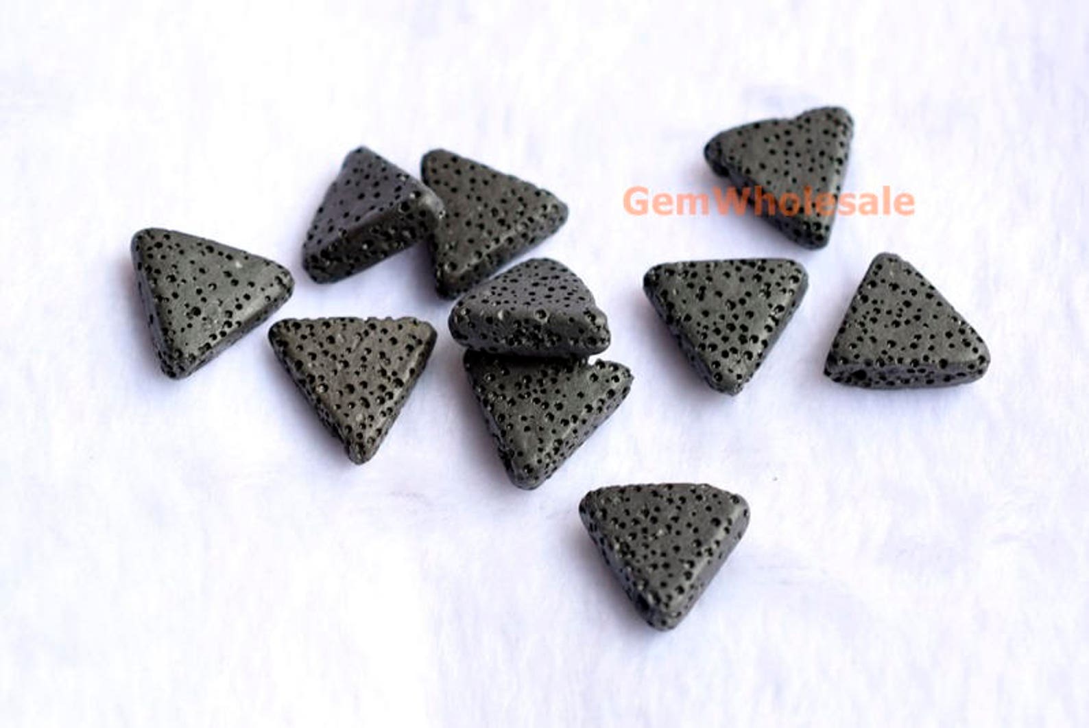 10PCS 18mm Black Lava Triangle Pendantdrilled Hole Along the | Etsy