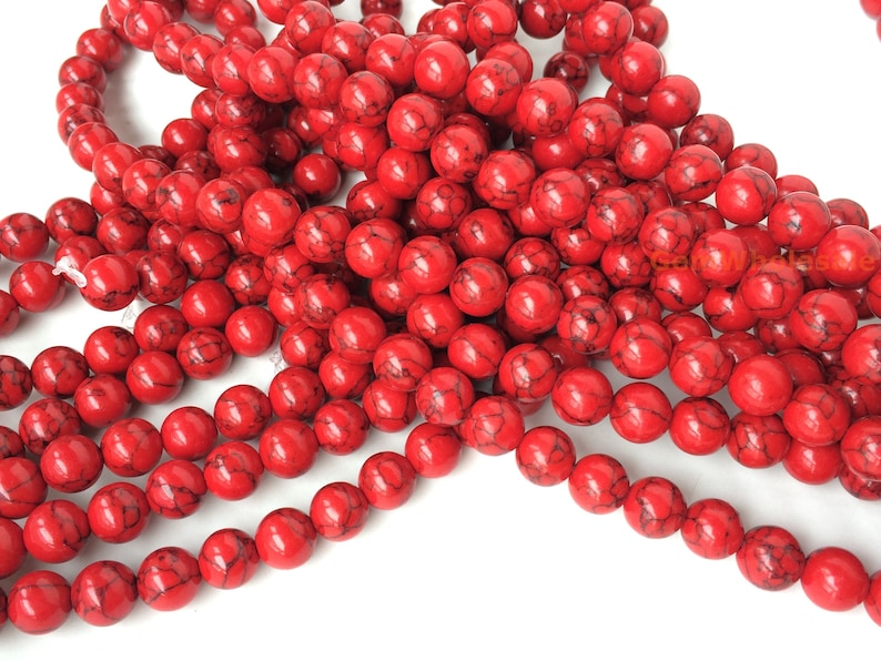 15.5 8mm/10mm/12mm Red Magnesite Round Beads Red - Etsy