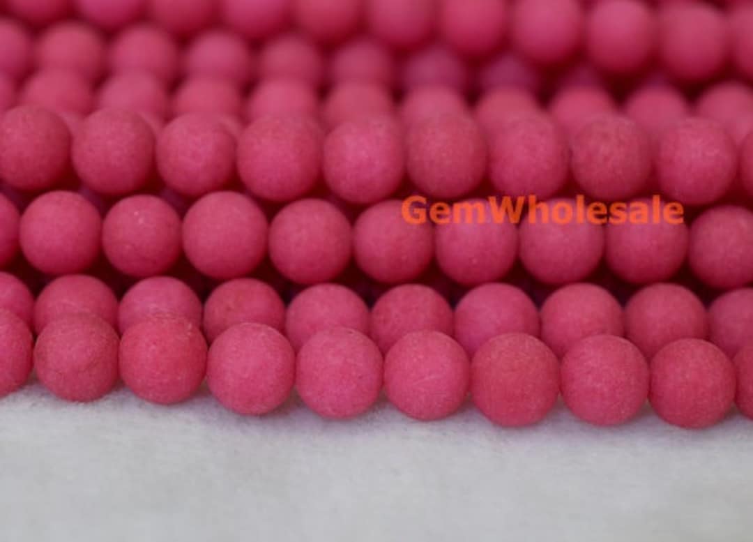 15.25" Red Matte Dyed Jade 10mm Round Beads, Red Color Jade Beads, Red ...