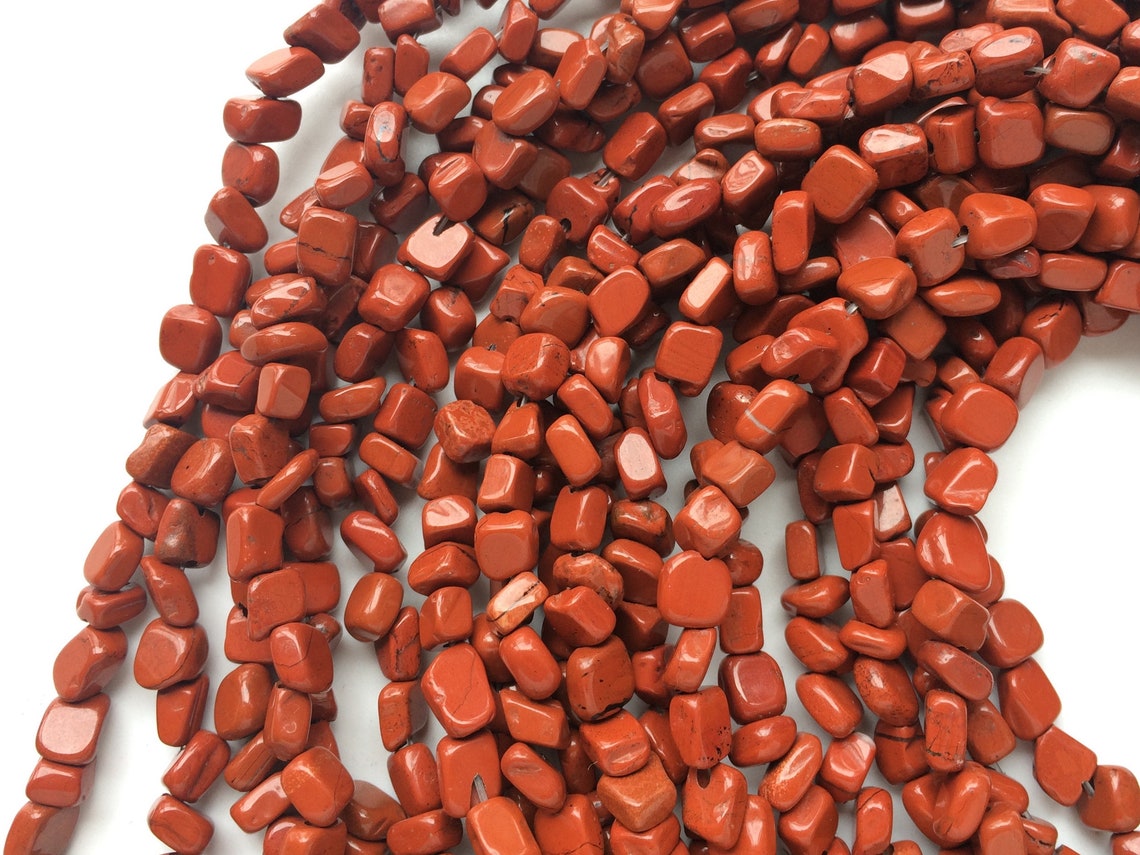 15.5 35mm Natural Red Jasper Pebbles Beads Small Red | Etsy