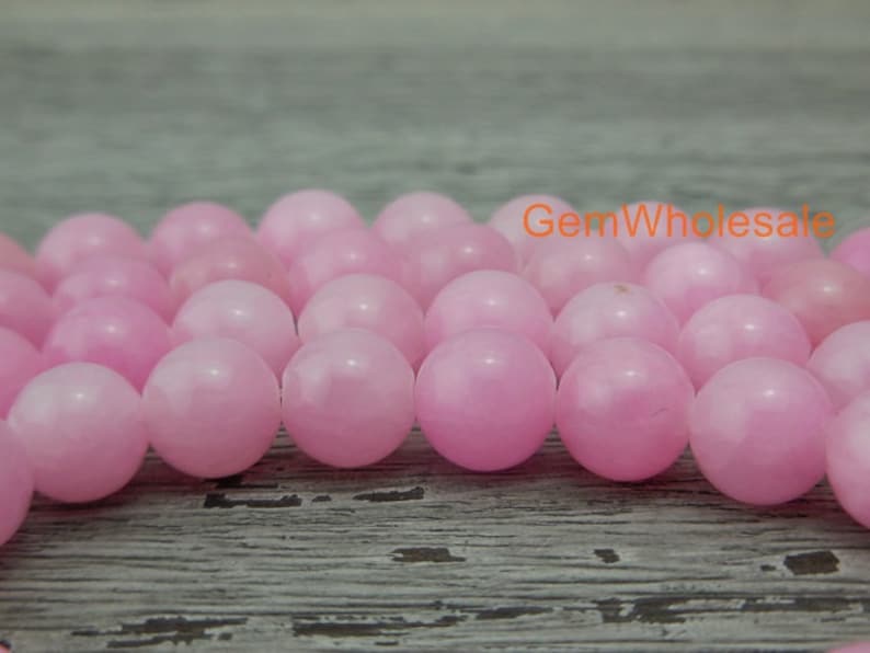 15.5" Dyed Pink Jade 6mm/8mm/10mm/12mm Round Beads, Pink Color Beads ...