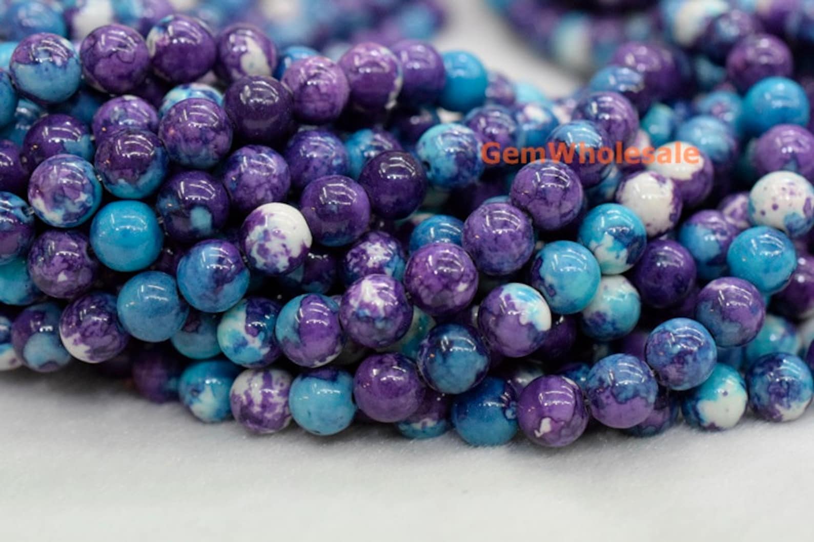 15.5 8mm/10mm Dyed Dark Purple Blue Rain Flower Stone - Etsy