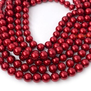 15.5" Dark Red Color Glass Round Beads 6mm/8mm/10mm/12mm, Cheap Dark ...