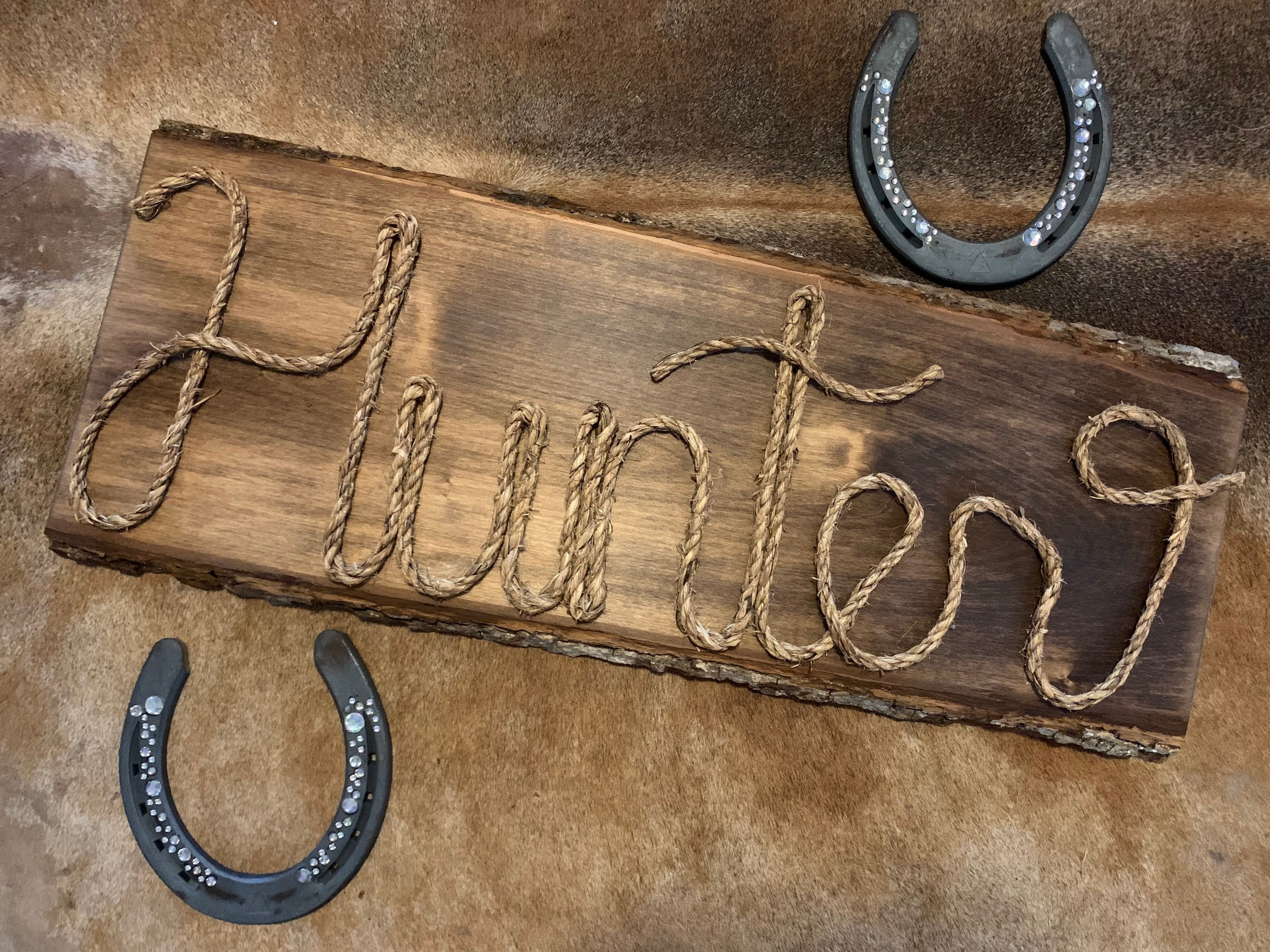 Custom Baby Name Signs W/ Rope - Etsy