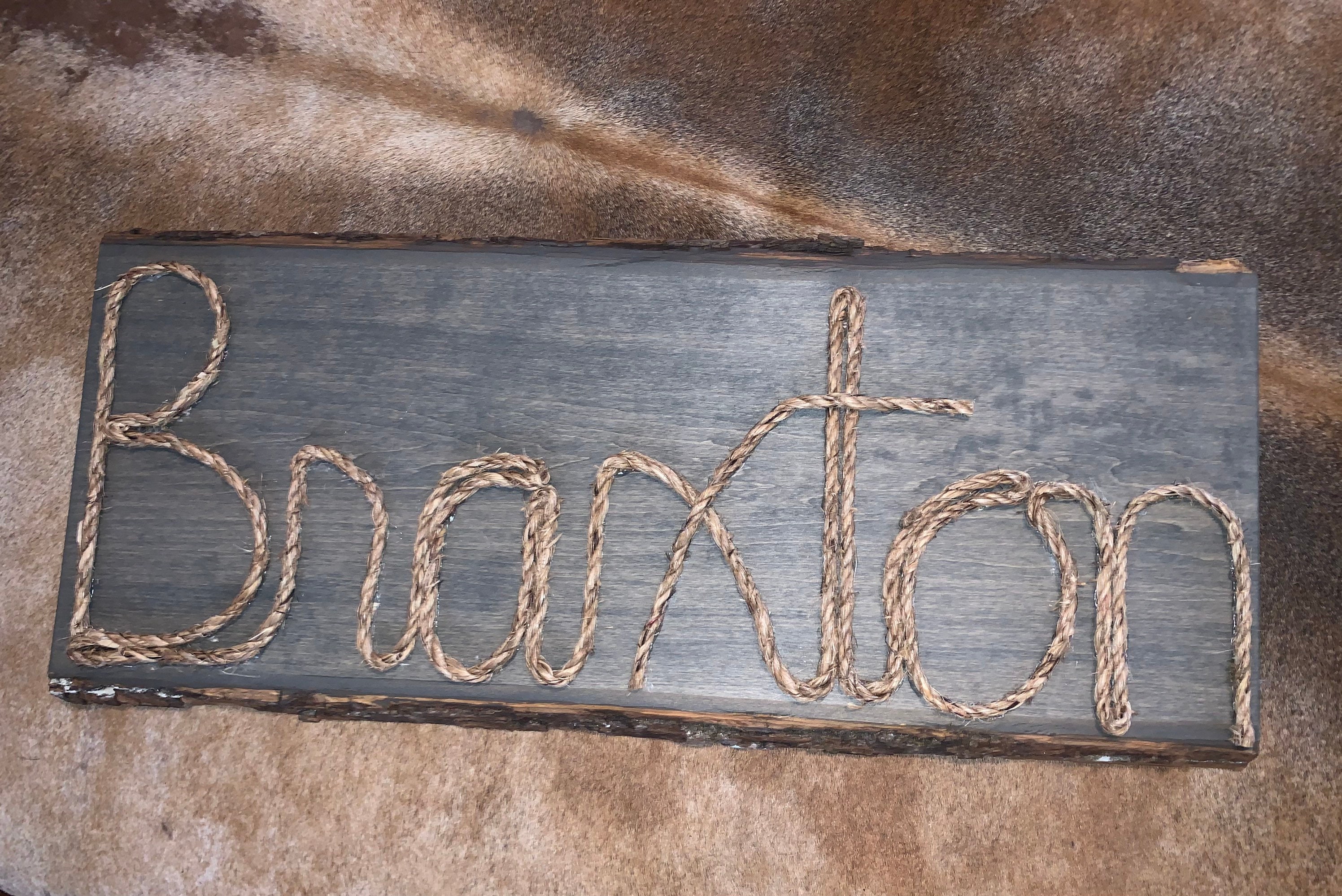 Custom Baby Name Signs W/ Rope - Etsy