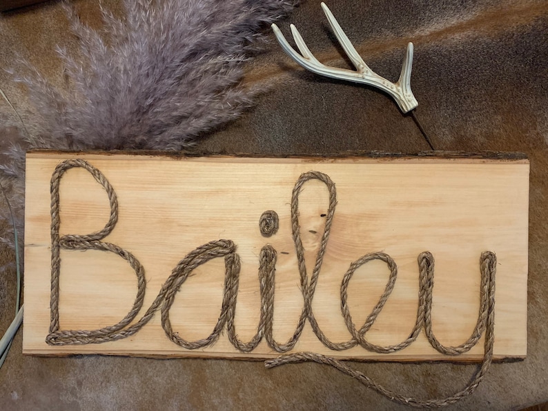 Custom Baby Name Signs W/ Rope - Etsy