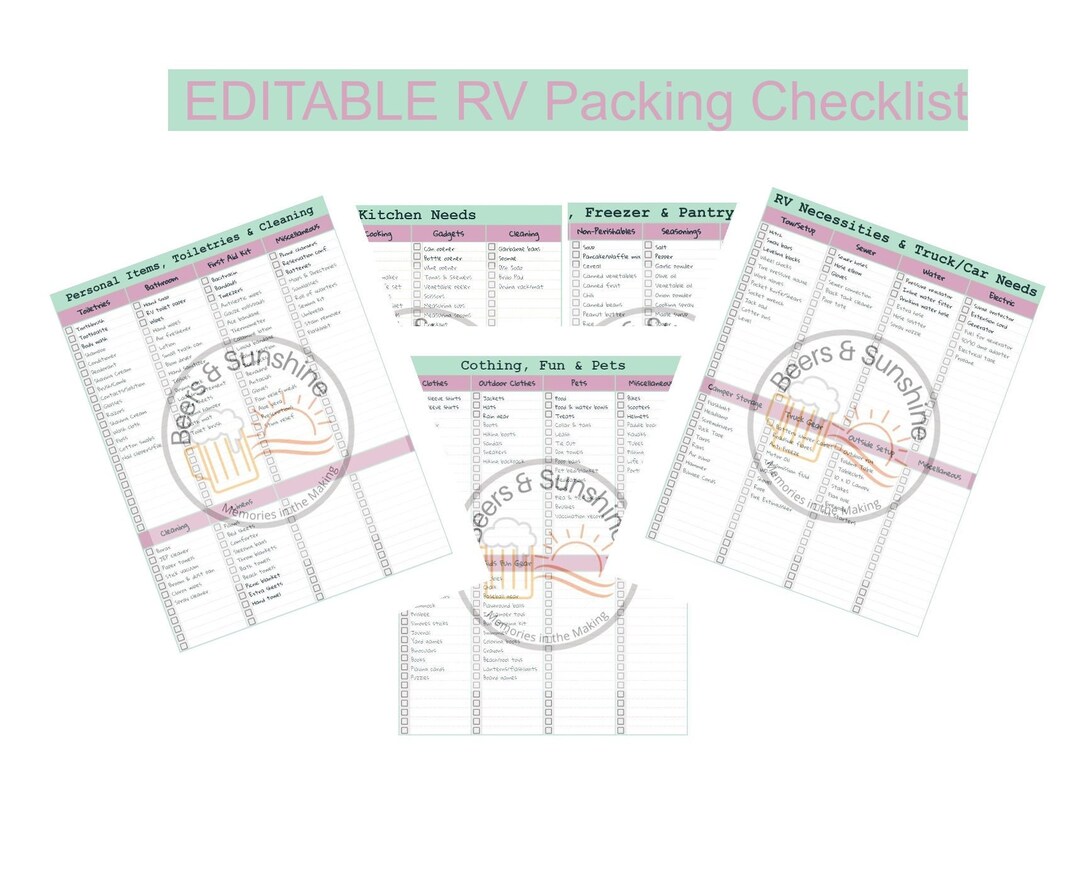 EDITABLE - Packing List for Camping - Etsy