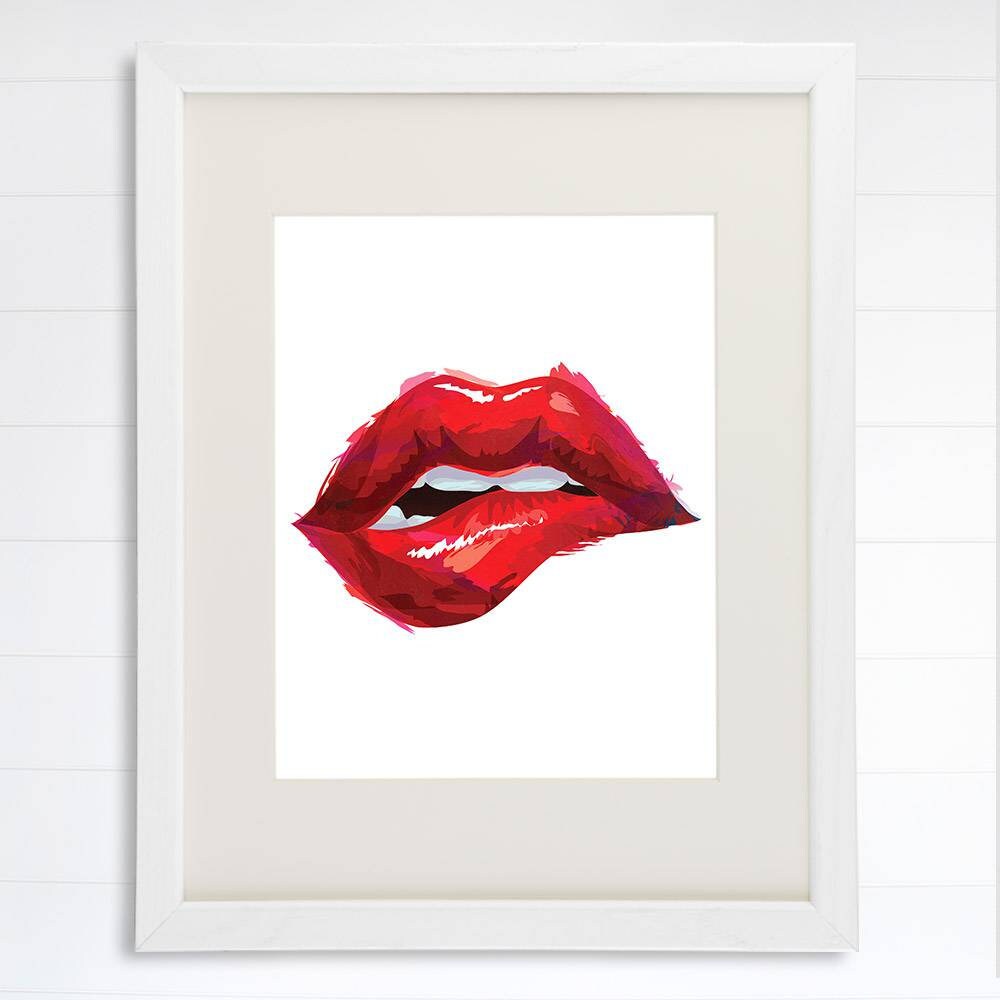 Red Lips Art Print Unframed 8x10 Fashion Wall Decor | Etsy