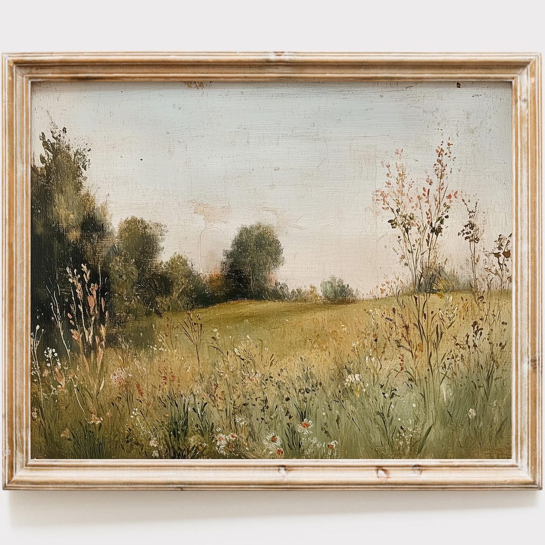 Rural Landscape Art Print | Farmhouse Wall Décor for Rustic Living Room ...
