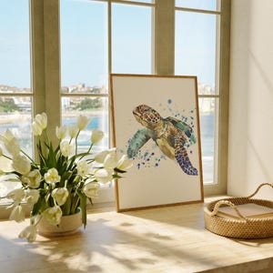 Sea Turtle Wall Art Print 8x10 Beach Wall Decor - Etsy