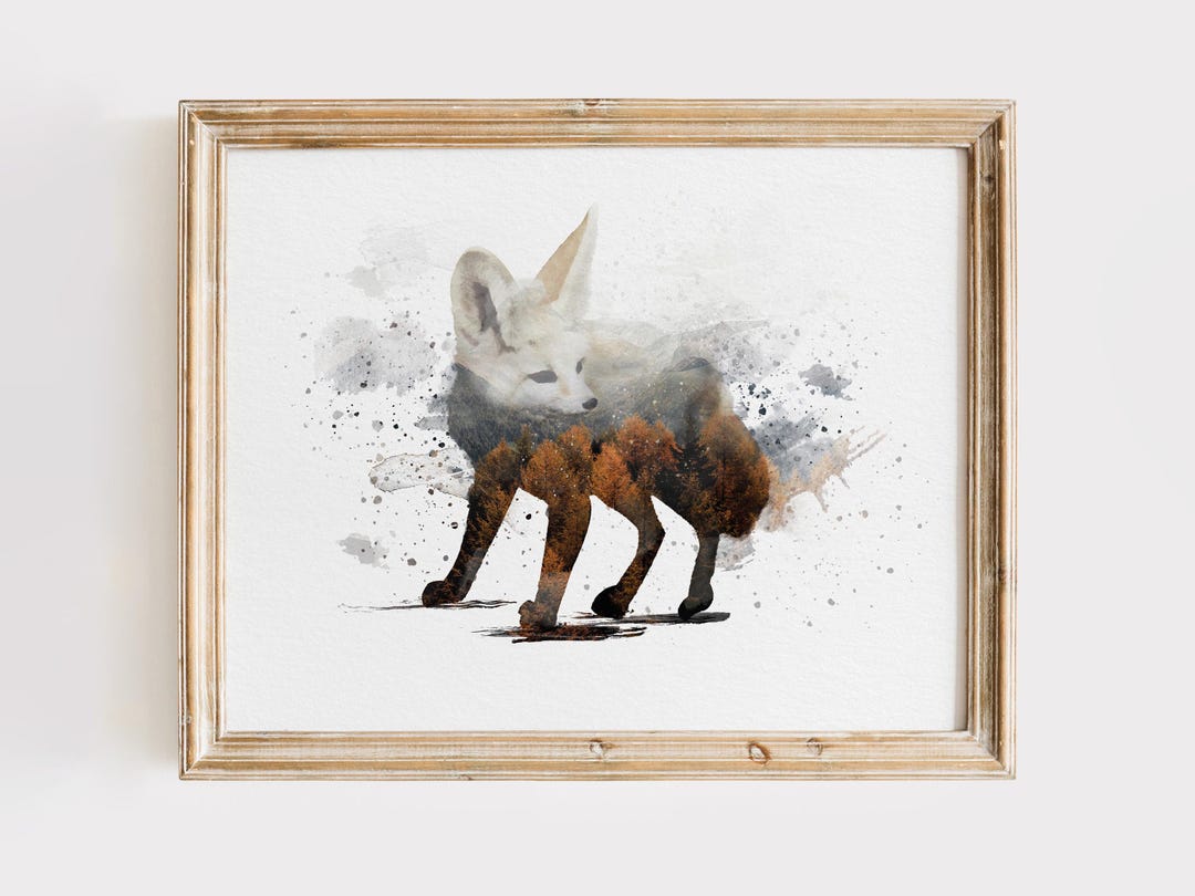 Double Exposure Fennec Fox Art Print - 8x10 - Etsy