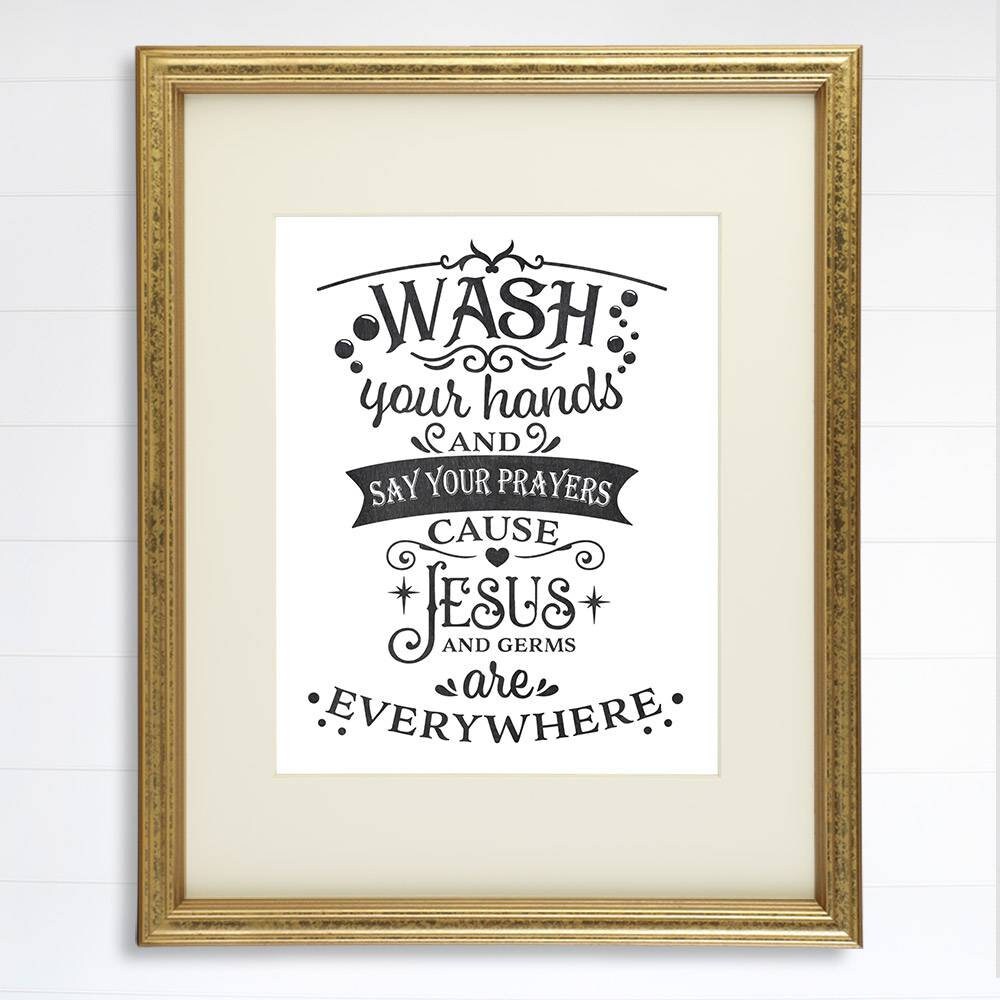 Wash Your Hands and Say Your Prayers Art Print 8x10 - Etsy