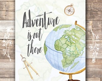 Adventure is Out There Downloadable Black & White Hand Drawn ...