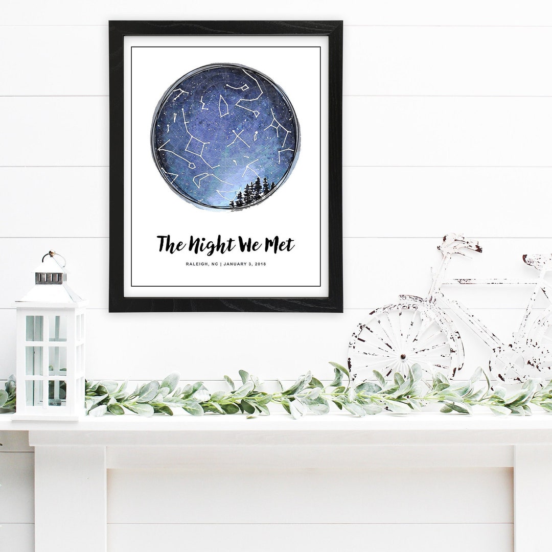 Custom Star Map Anniversary Gifts for Him Personalized Night Sky ...