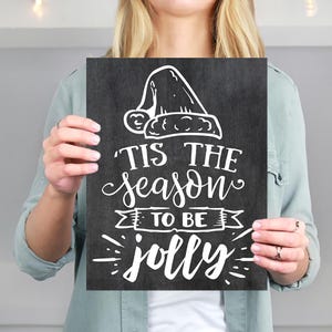 Tis the Season to Be Jolly - Chalkboard | Christmas Art Print | Holiday ...