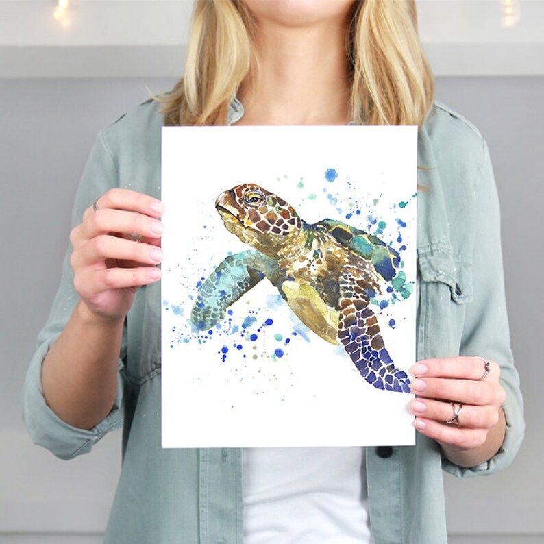 Sea Turtle Wall Art Print 8x10 Beach Wall Decor | Etsy