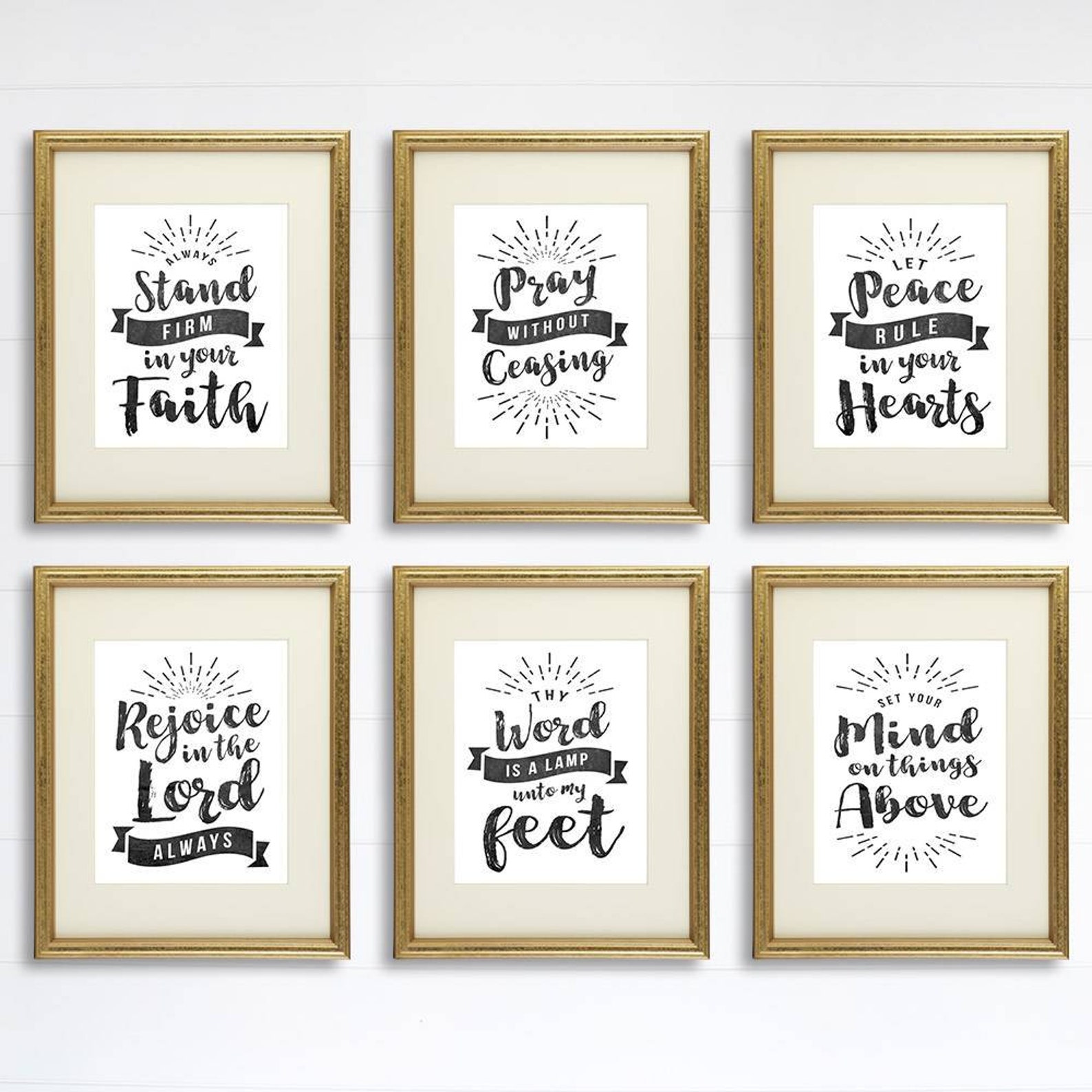 Scripture Wall Art Christian Prints set of 6 8x10s - Etsy