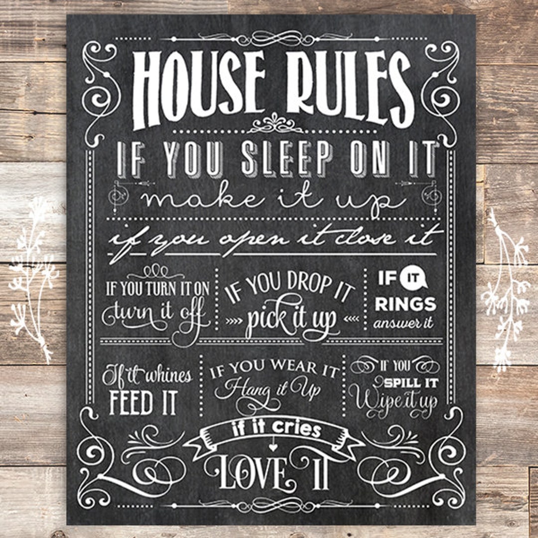 House Rules Art Print 8x10 - Etsy