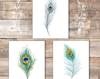 Floral Branches and Leaves Wall Art set of 6 8x10s - Etsy