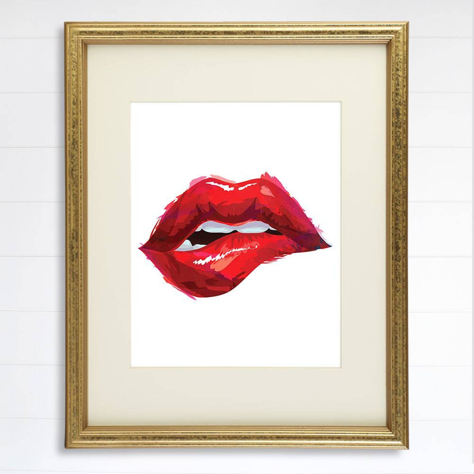 Red Lips Art Print Unframed 8x10 Fashion Wall Decor - Etsy