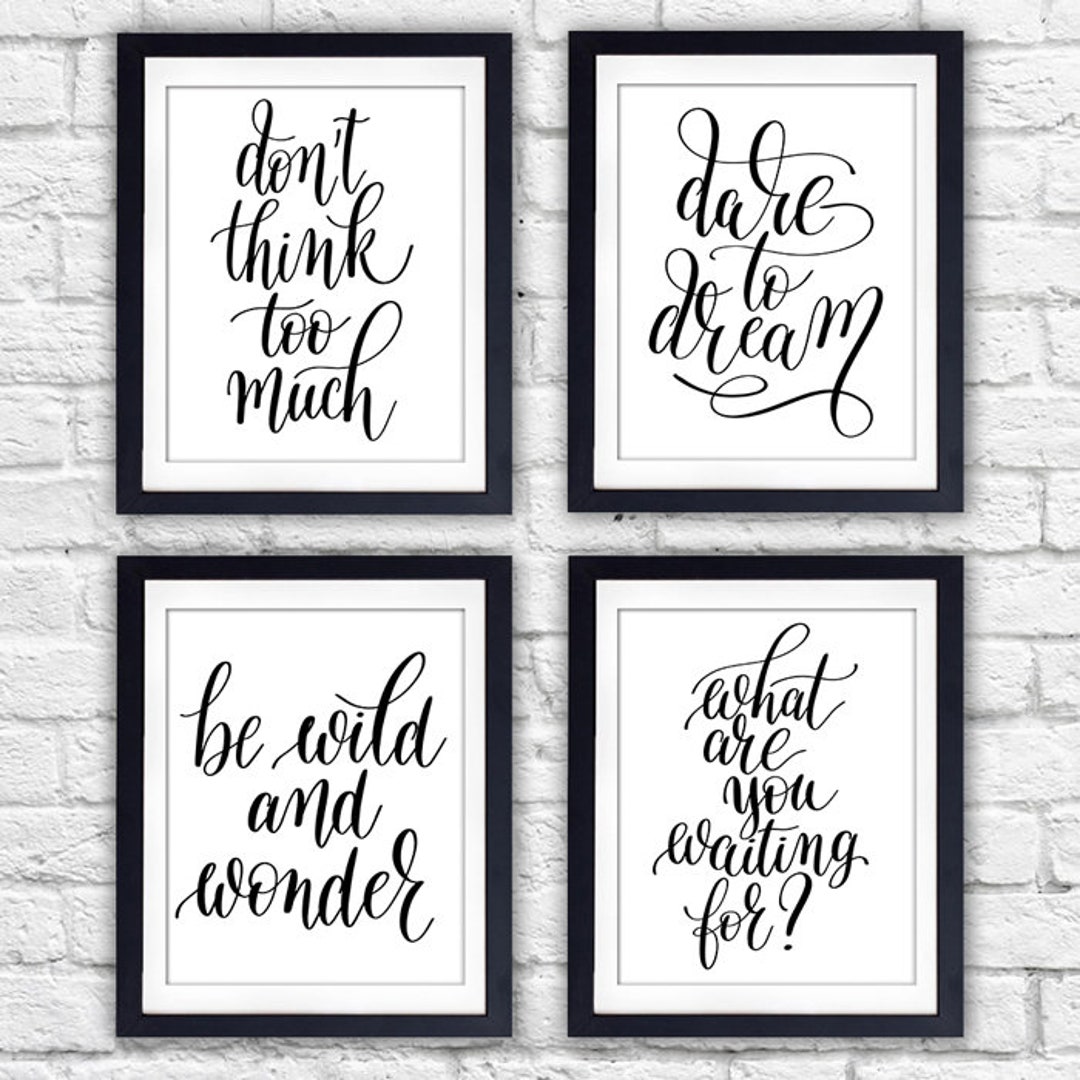 Inspirational Quotes Wall Art Prints set of 4 8x10s Typography Wall Art ...