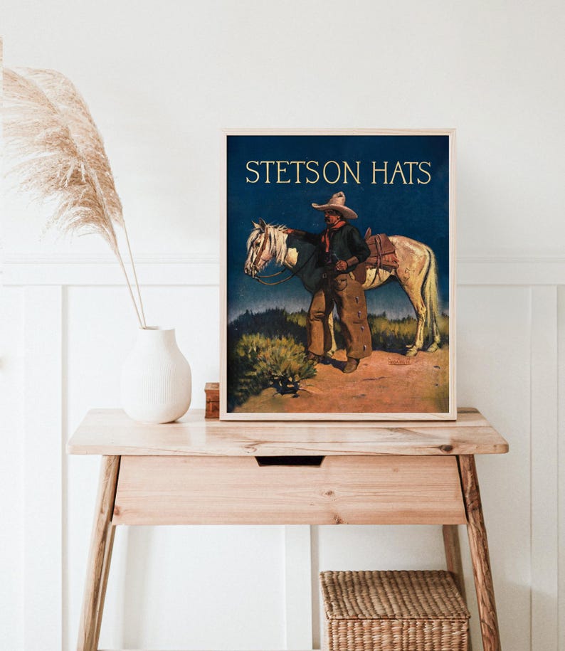 Stetson Hats Art Print: Vintage Western Wall Decor - Etsy
