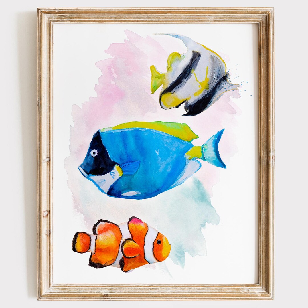 Tropical Fish Art Print | Unframed 8x10 | Watercolor Wall Décor - Etsy