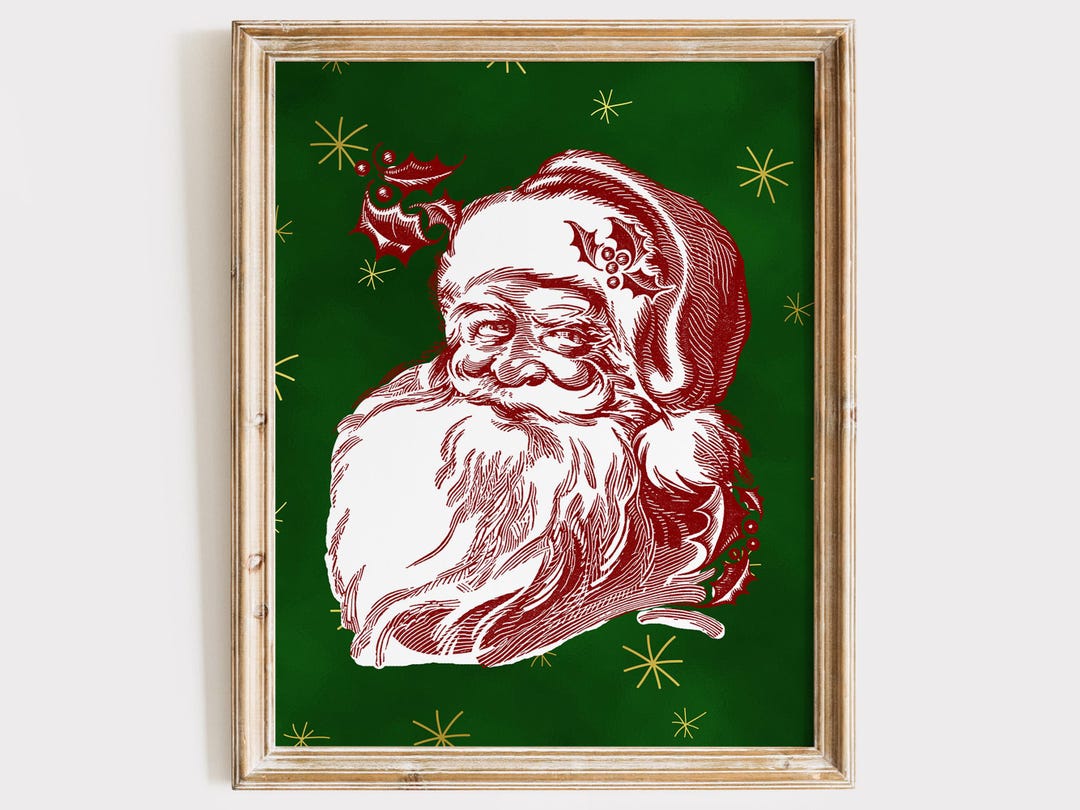 Santa Claus - Santa Portrait Wall Art | Christmas Art Print | Holiday ...