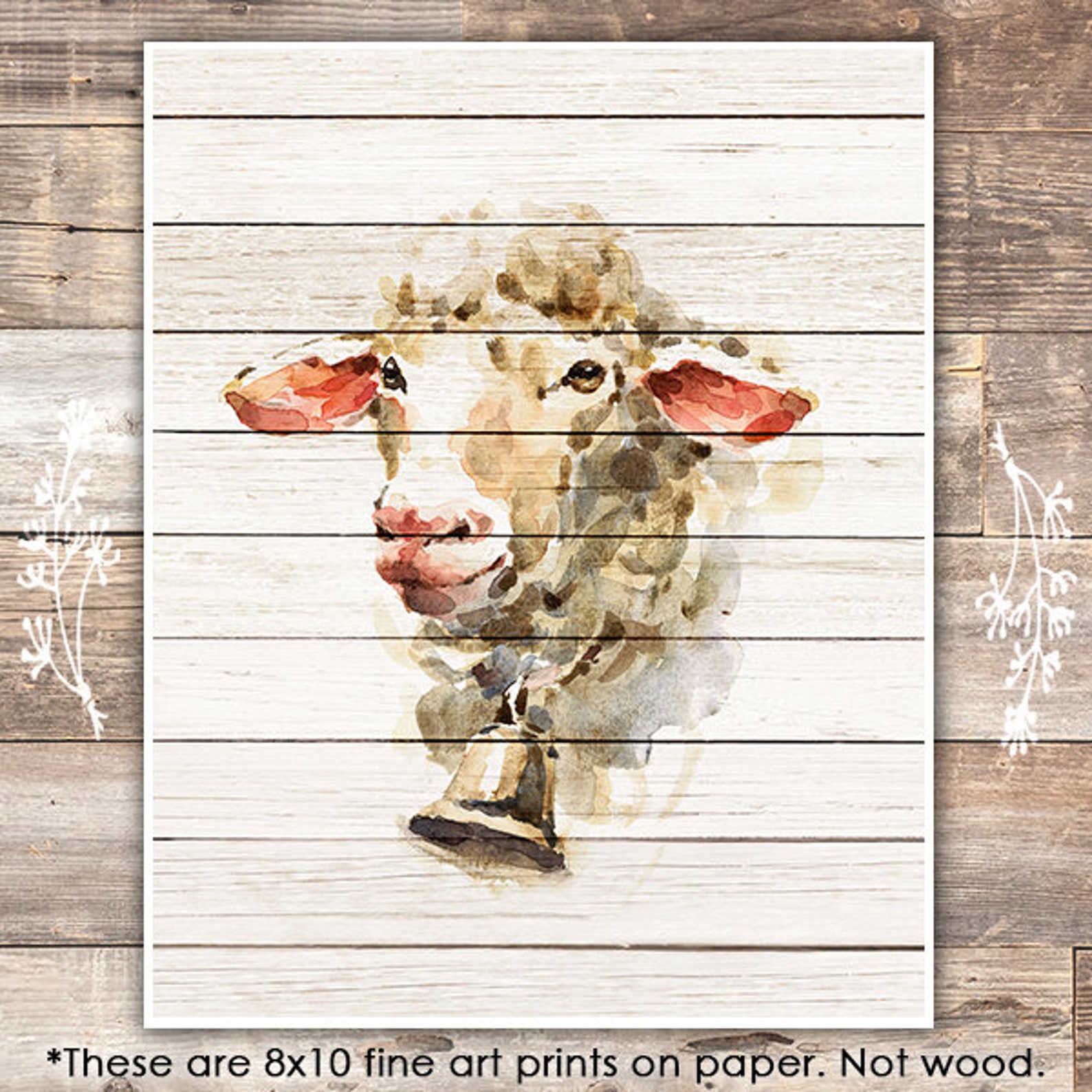 Rustic Farm Animals set of 4 8x10s cow Sheep Rooster - Etsy