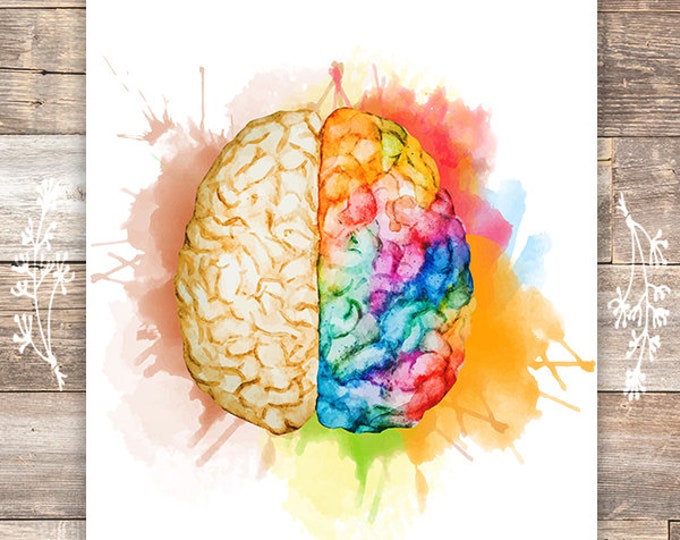 Watercolor Creative Brain Art Print Unframed 8x10 - Etsy