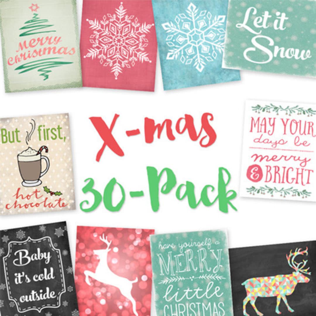 30 Christmas Printables MEGA PACK - 8x10 Holidays, Christmas Decor, Let ...