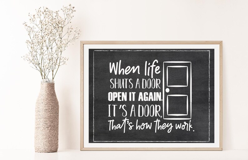 When Life Shuts A Door Art Print -chalkboard - 8x10 - Etsy