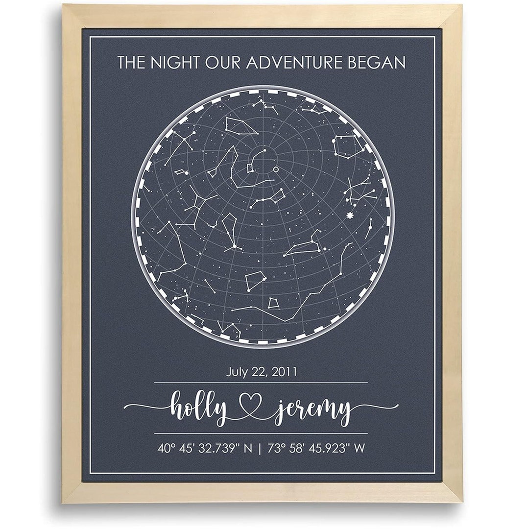 Personalized Star Map | Night Sky Constellation | Anniversary Gifts for ...