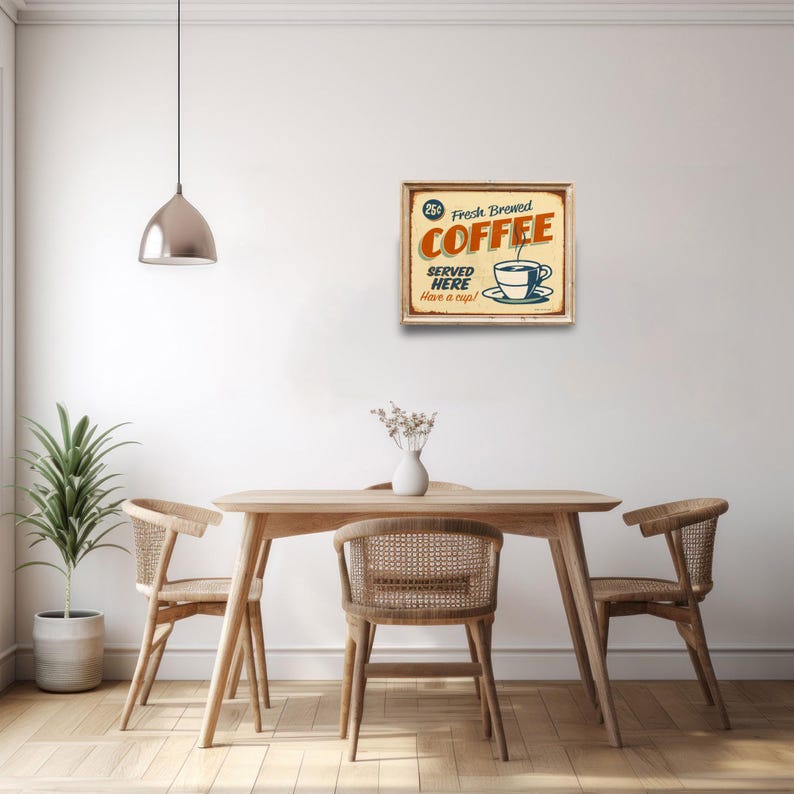Fresh Brewed Coffee Art Print: Vintage Cafe Wall Decor - Etsy