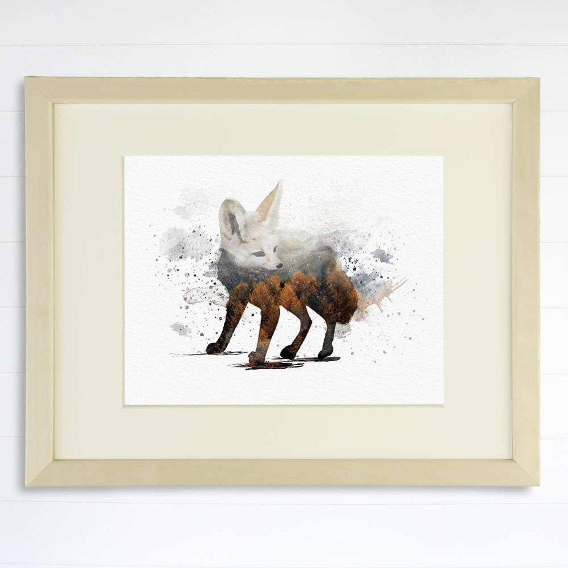 Double Exposure Fennec Fox Art Print 8x10 | Etsy