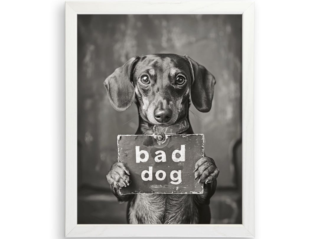 Dachshund 'bad Dog' Art Print: Vintage Dog Wall Decor - Etsy