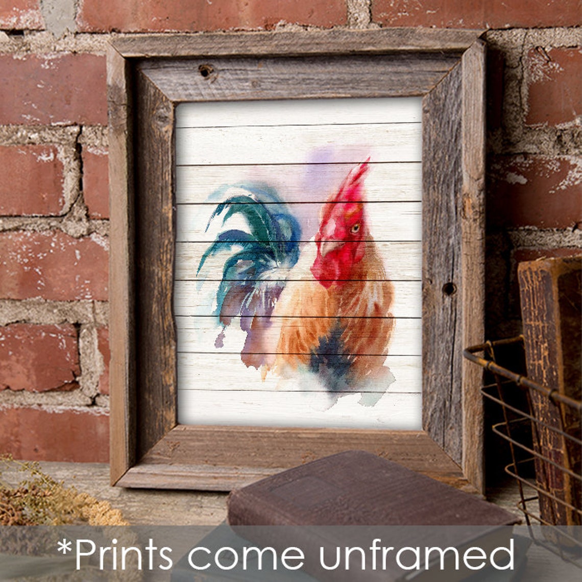 Rustic Farm Animals Set of 4 8x10s Cow Sheep Rooster | Etsy