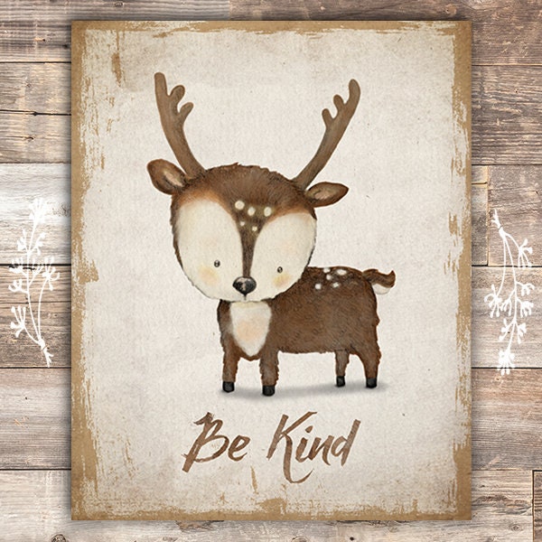 Woodland Animals Inspirational Quote Art Prints set of 4 | Etsy