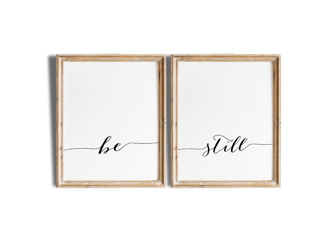 Be Still Wall Art Prints set of 2 8x10 Inspirational Wall Art - Etsy
