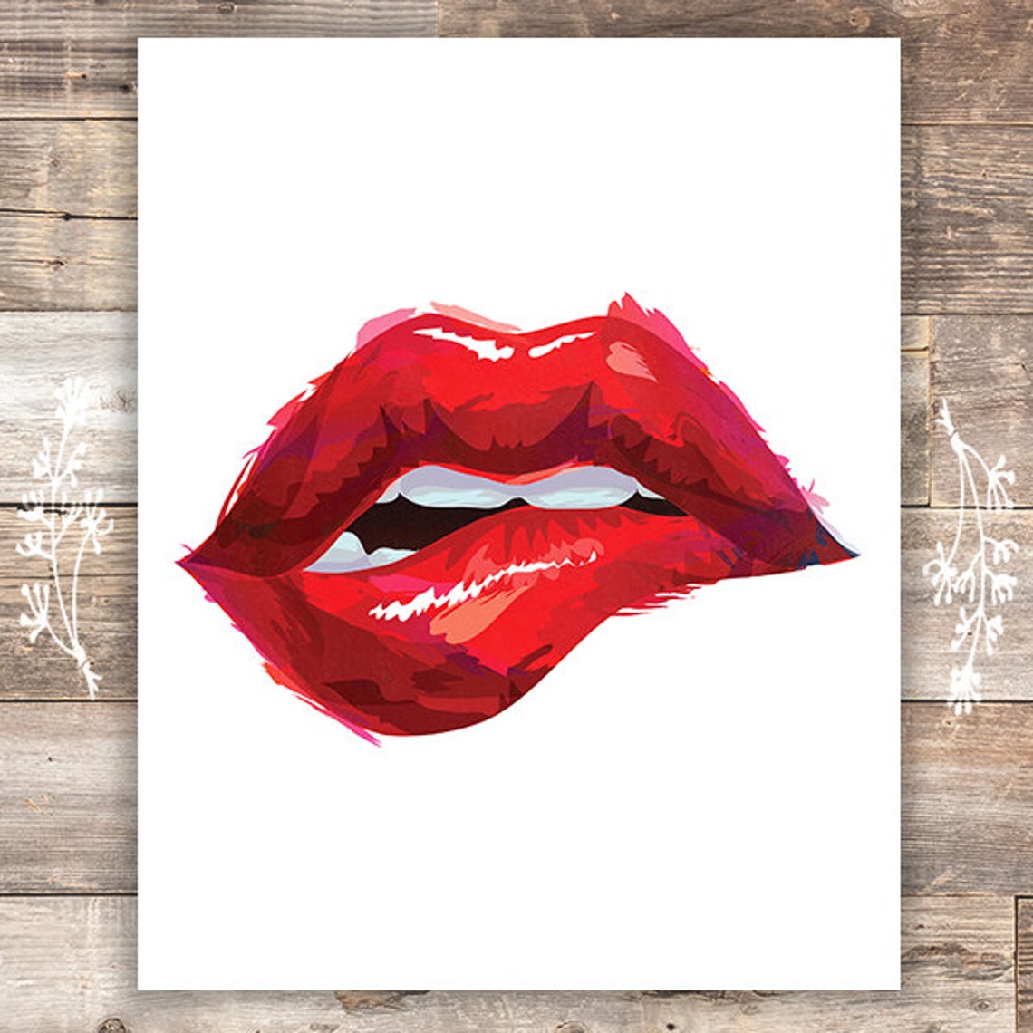 Red Lips Art Print Unframed 8x10 Fashion Wall Decor - Etsy