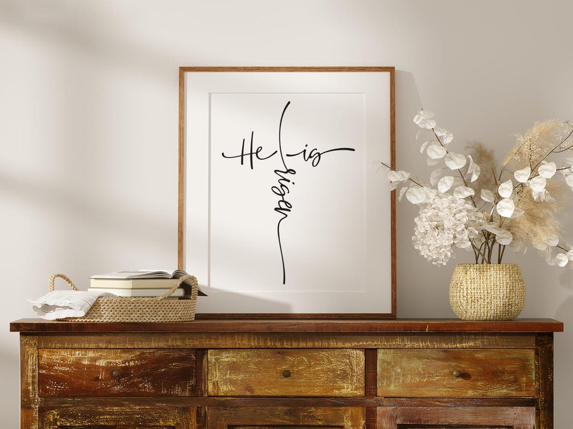 He is Risen Art Print | Christian Wall Art | Religious Décor - Etsy