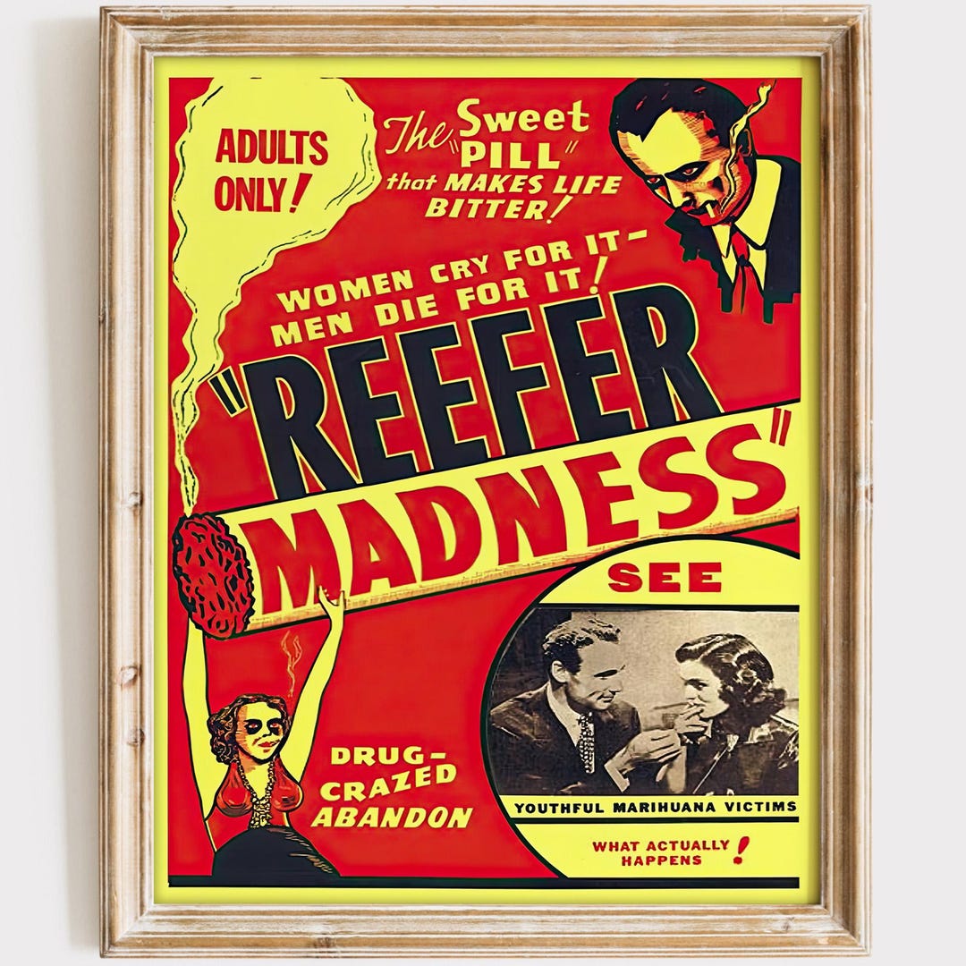 Reefer Madness Art Print | Vintage Wall Art for Living Room | Fun Wall ...