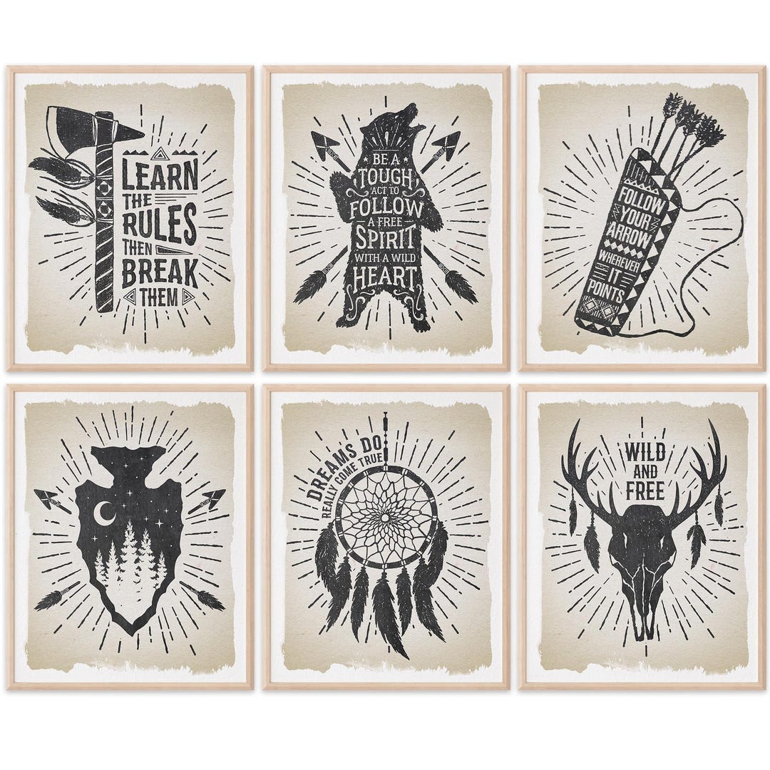 Native American Inspirational Quote Art Prints (set of 6) - Unframed ...