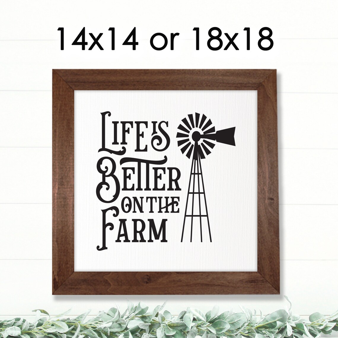 Farm Life Sign Quote on Canvas Framed Farmhouse Wall Art | Etsy