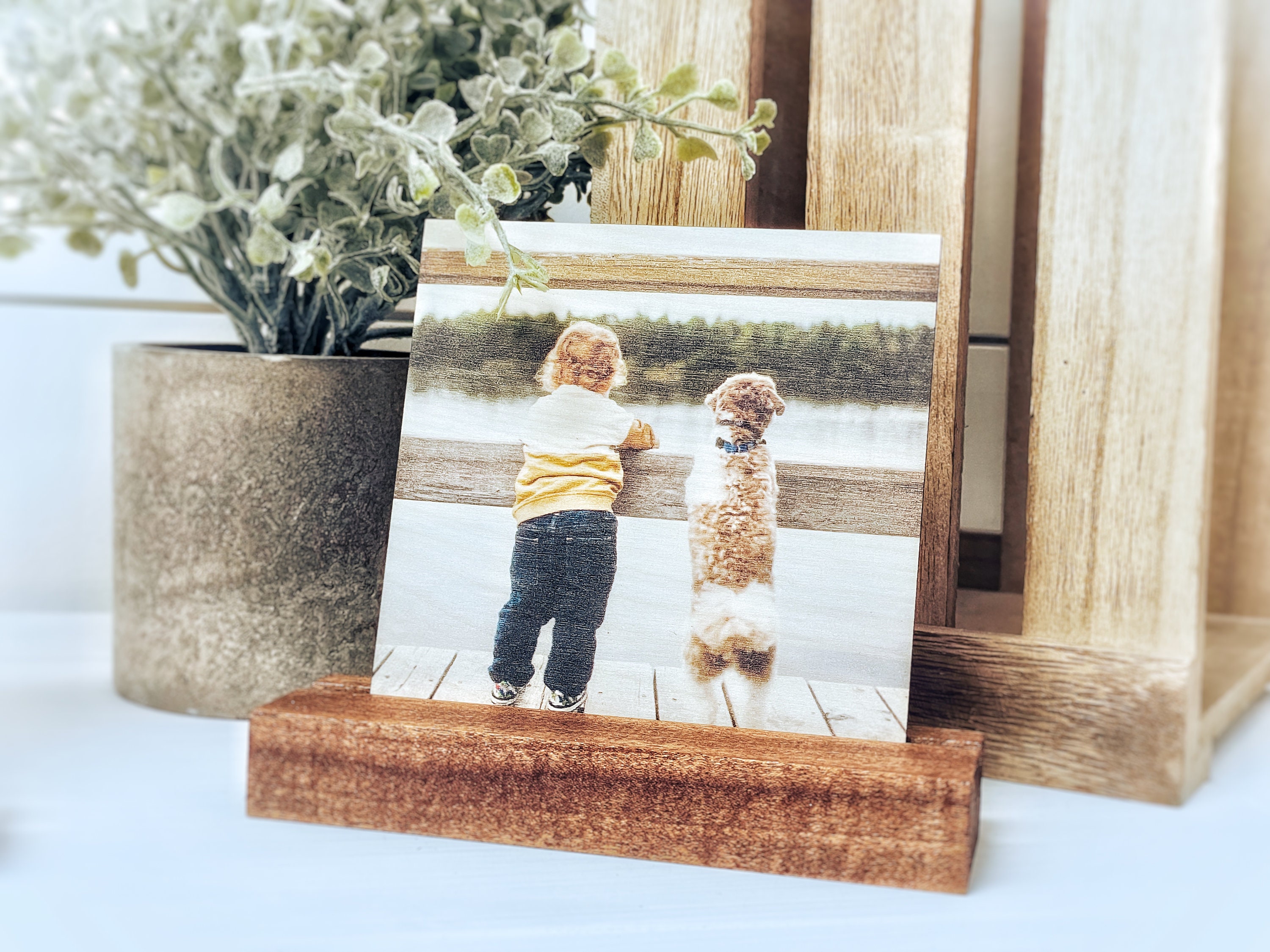 Custom Wood Photo With Stand Picture Frames Personalized - Etsy UK