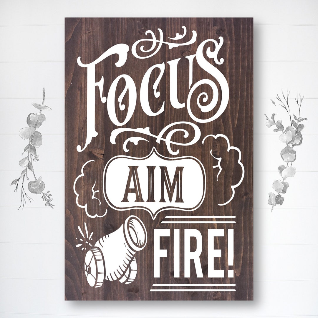 Focus Aim Fire Funny Bathroom Sign Fast Shipping & Ready to Hang - Etsy